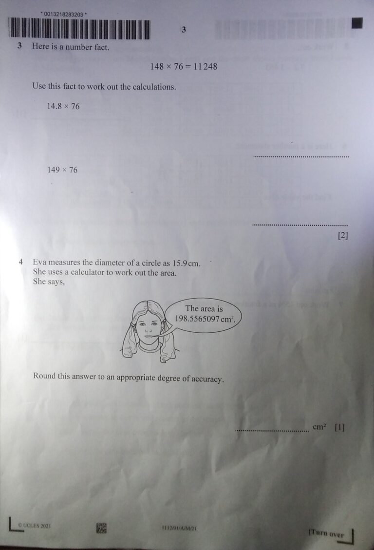 2021 CHECKPOINT MATHEMATICS QUESTIONS AND SOLUTIONS – PAPER 1 – EdMaths