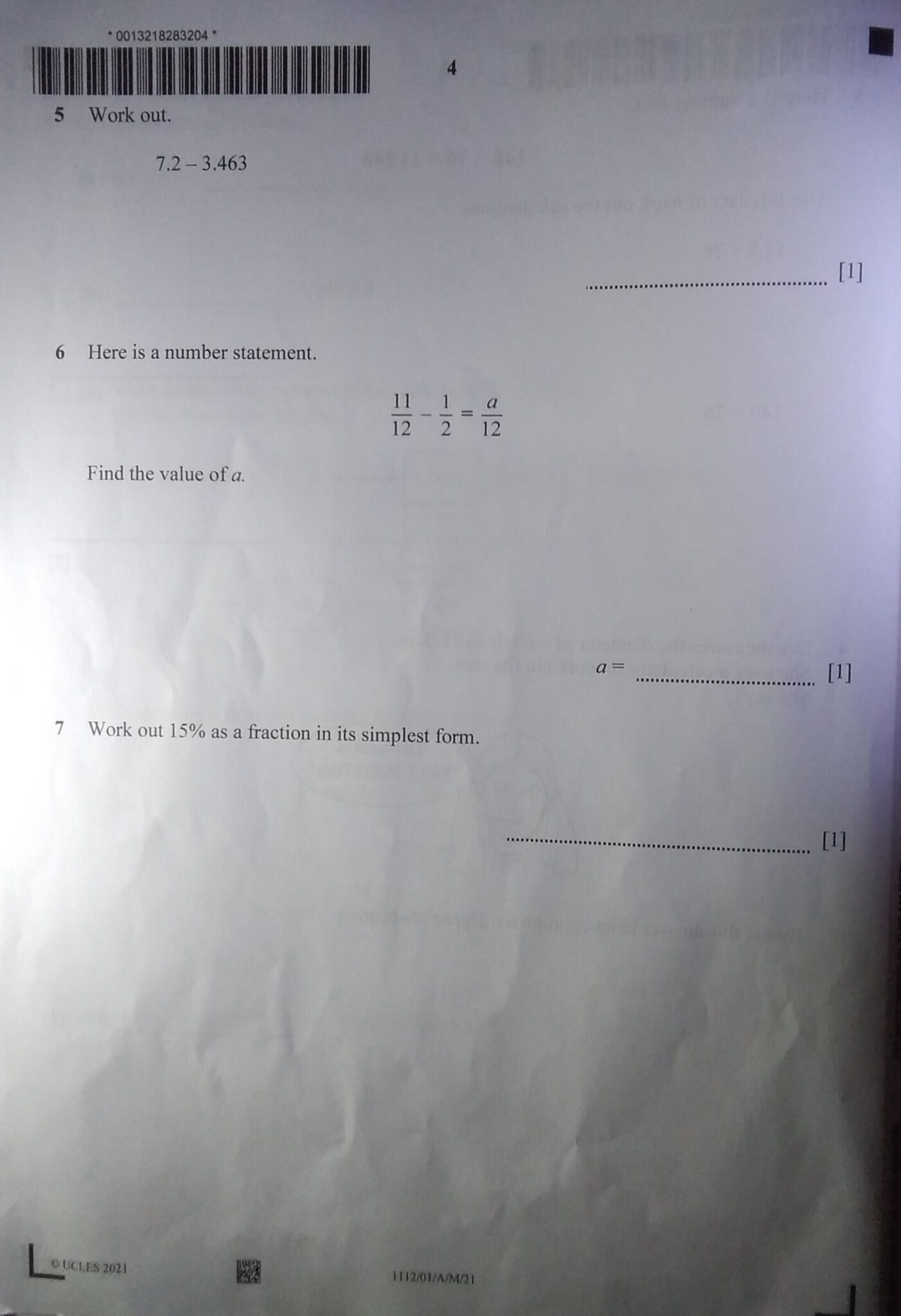 2021 CHECKPOINT MATHEMATICS QUESTIONS AND SOLUTIONS – PAPER 1 – EdMaths