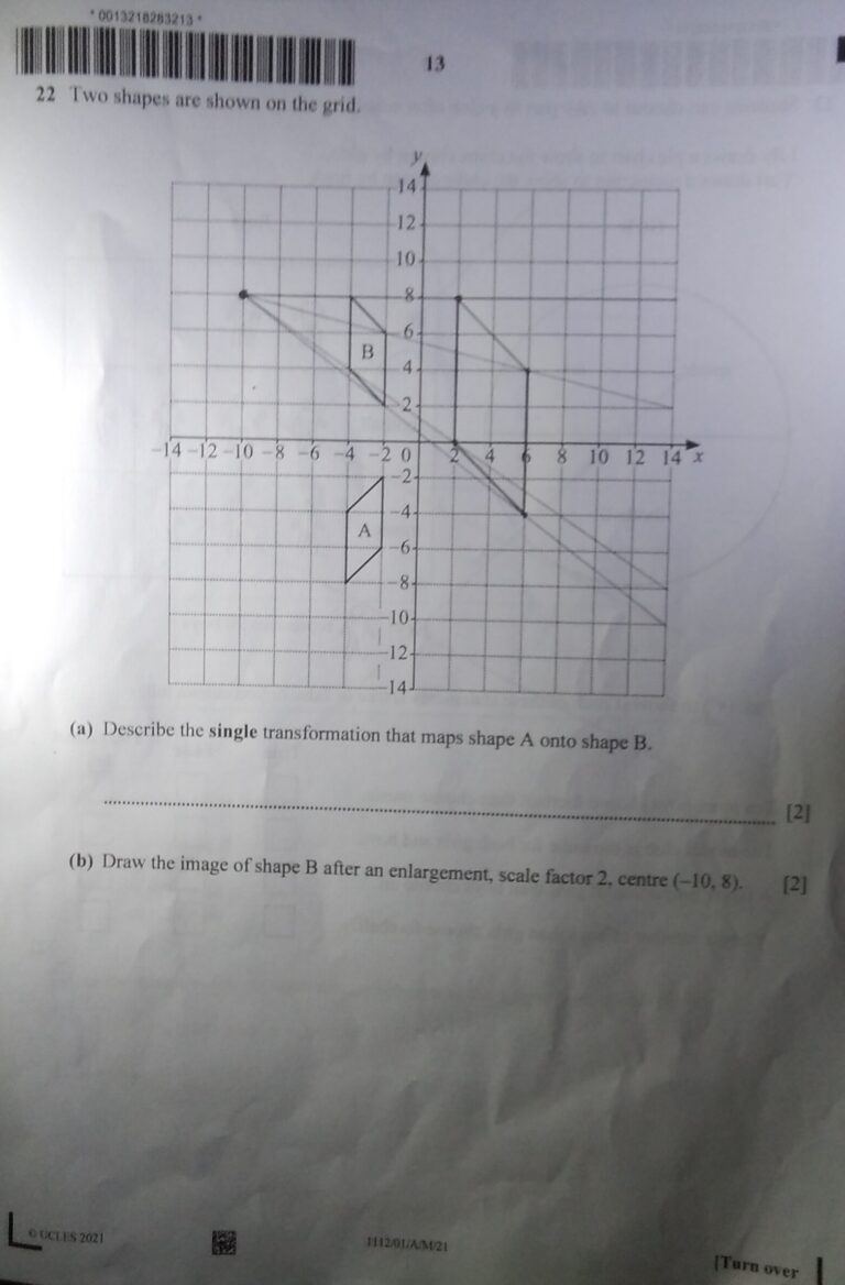 2021 CHECKPOINT MATHEMATICS QUESTIONS AND SOLUTIONS – PAPER 1 – EdMaths