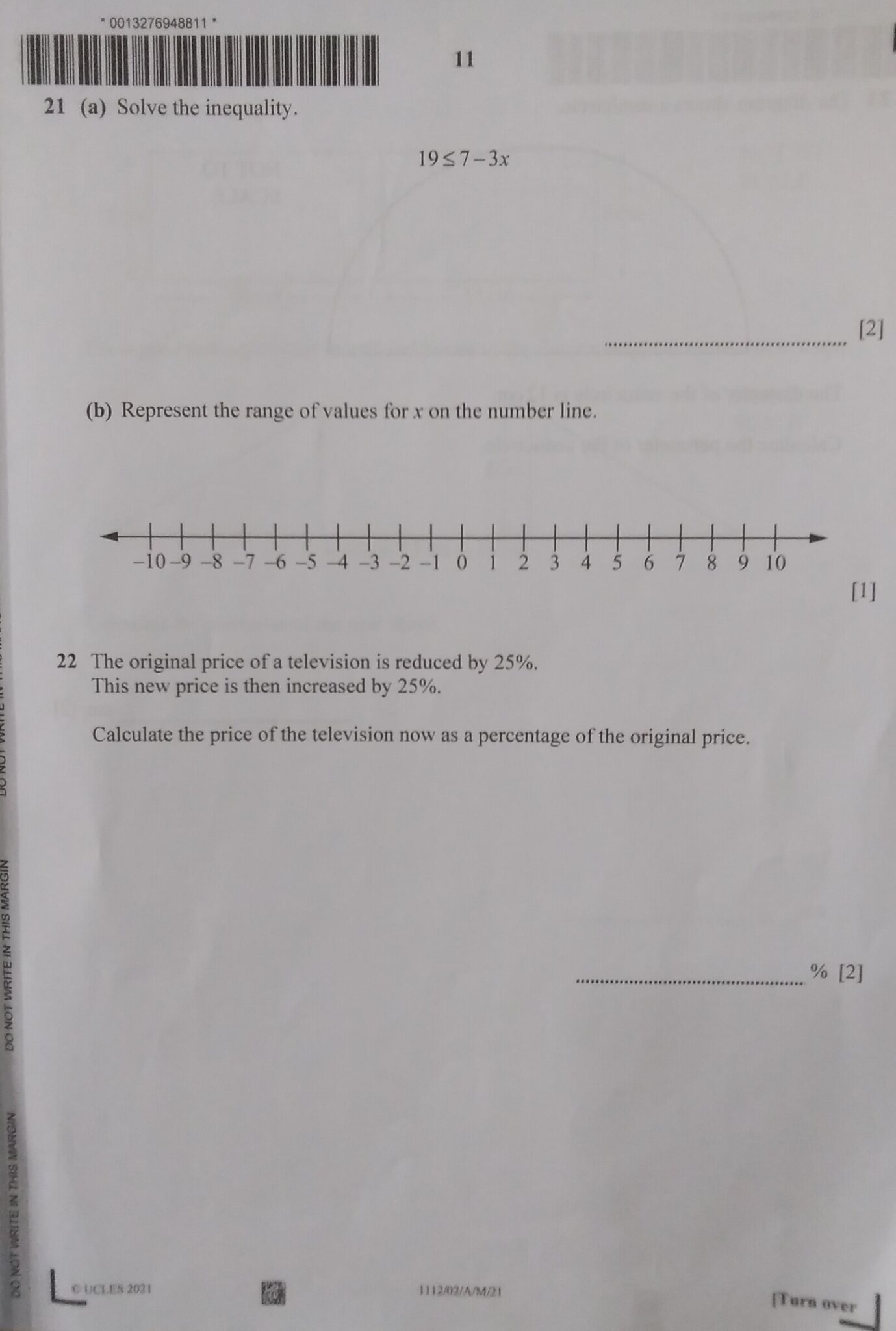 2021 CHECKPOINT MATHEMATICS QUESTIONS AND SOLUTIONS – PAPER 2 – EdMaths