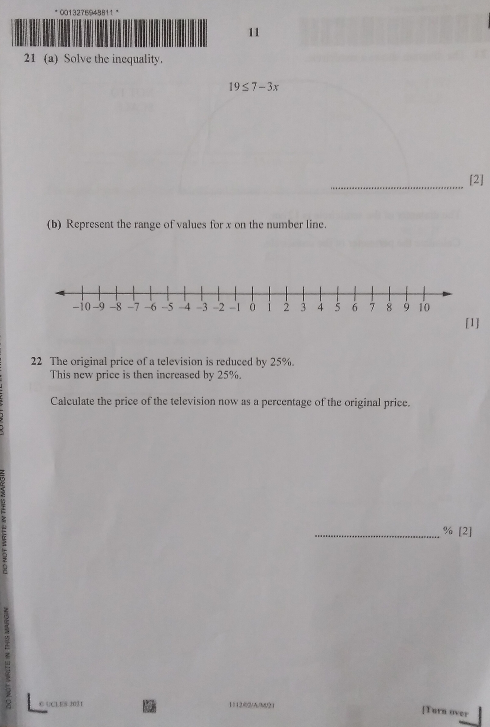 2021 CHECKPOINT MATHEMATICS QUESTIONS AND SOLUTIONS – PAPER 2 – EdMaths