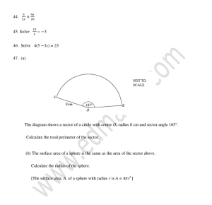 SS2 (YEAR 11) MATHS TUTORIAL QUESTIONS – 3 – EdMaths