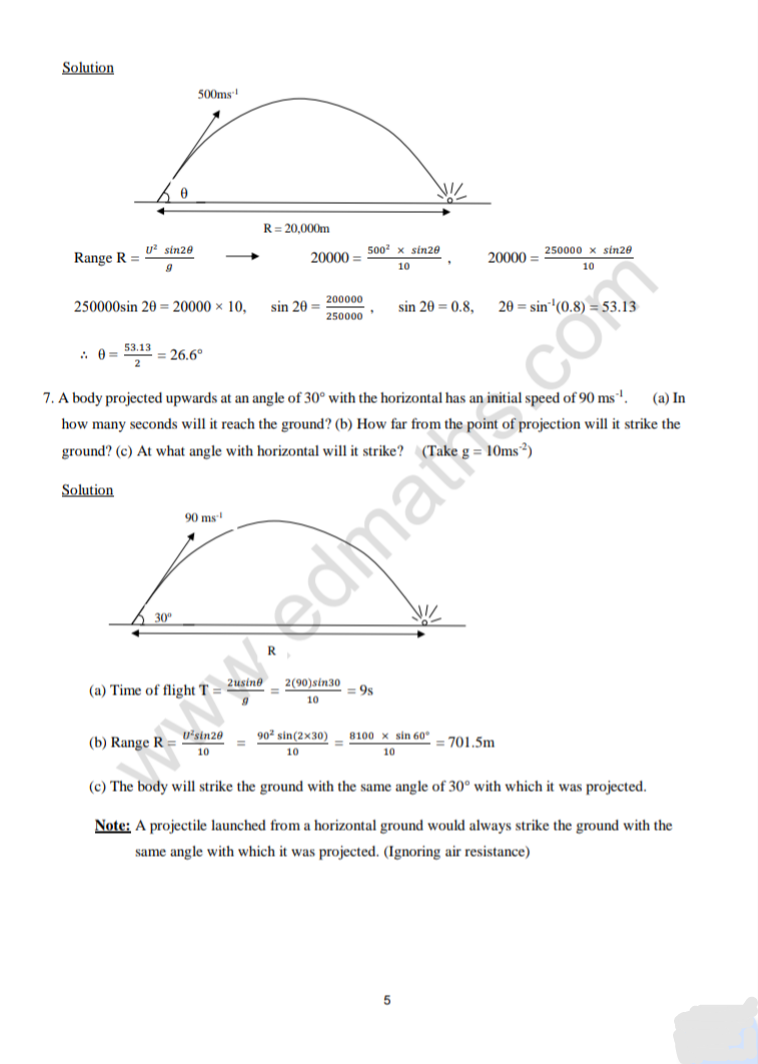 PROJECTILE MOTION CALCULATIONS – by OLAITAN S. O. – EdMaths