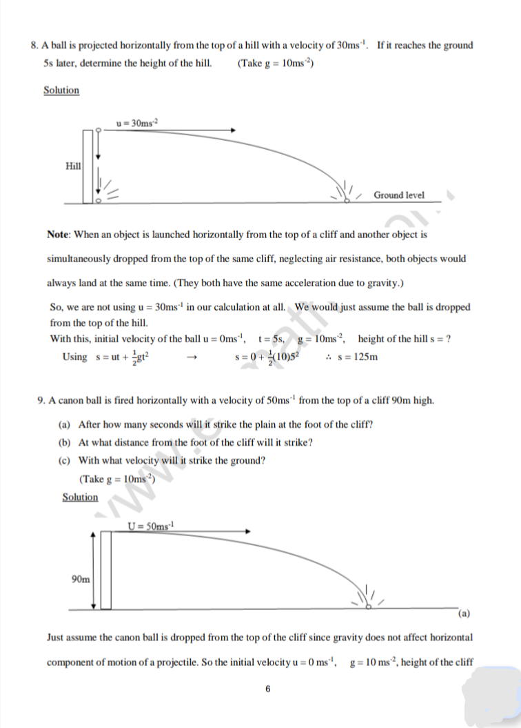 PROJECTILE MOTION CALCULATIONS – by OLAITAN S. O. – EdMaths
