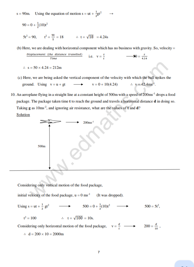 PROJECTILE MOTION CALCULATIONS – by OLAITAN S. O. – EdMaths