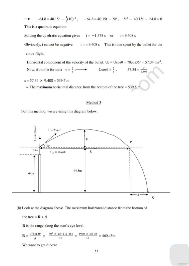 PROJECTILE MOTION CALCULATIONS – by OLAITAN S. O. – EdMaths