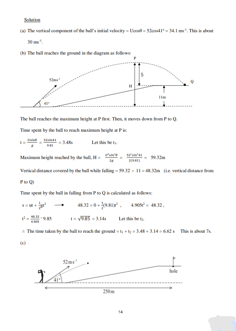 PROJECTILE MOTION CALCULATIONS – by OLAITAN S. O. – EdMaths