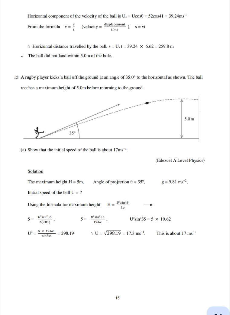 PROJECTILE MOTION CALCULATIONS – by OLAITAN S. O. – EdMaths
