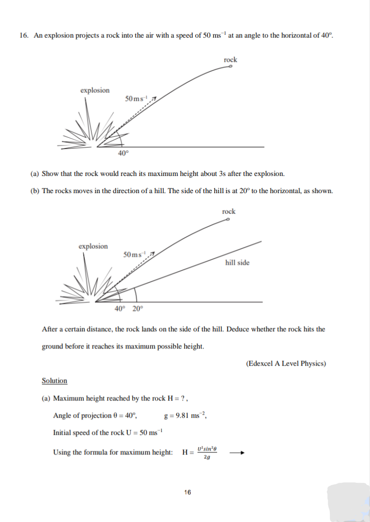 PROJECTILE MOTION CALCULATIONS – by OLAITAN S. O. – EdMaths