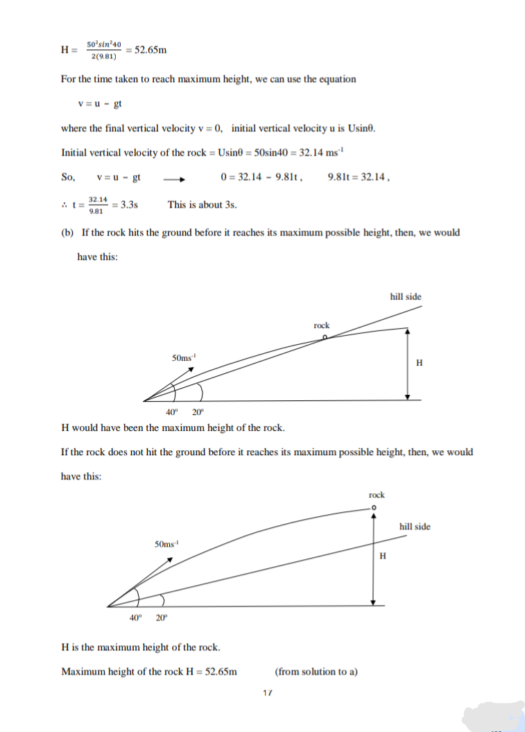 PROJECTILE MOTION CALCULATIONS – by OLAITAN S. O. – EdMaths
