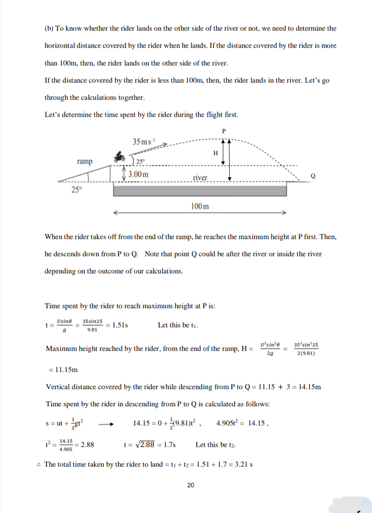 PROJECTILE MOTION CALCULATIONS – by OLAITAN S. O. – EdMaths